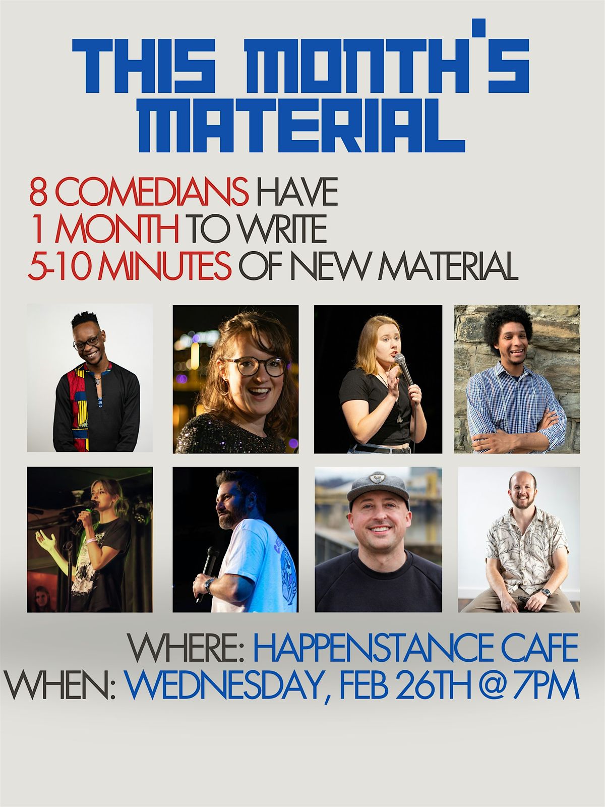 This Months Material at Happenstance Cafe, Pittsburgh on 26th February ...