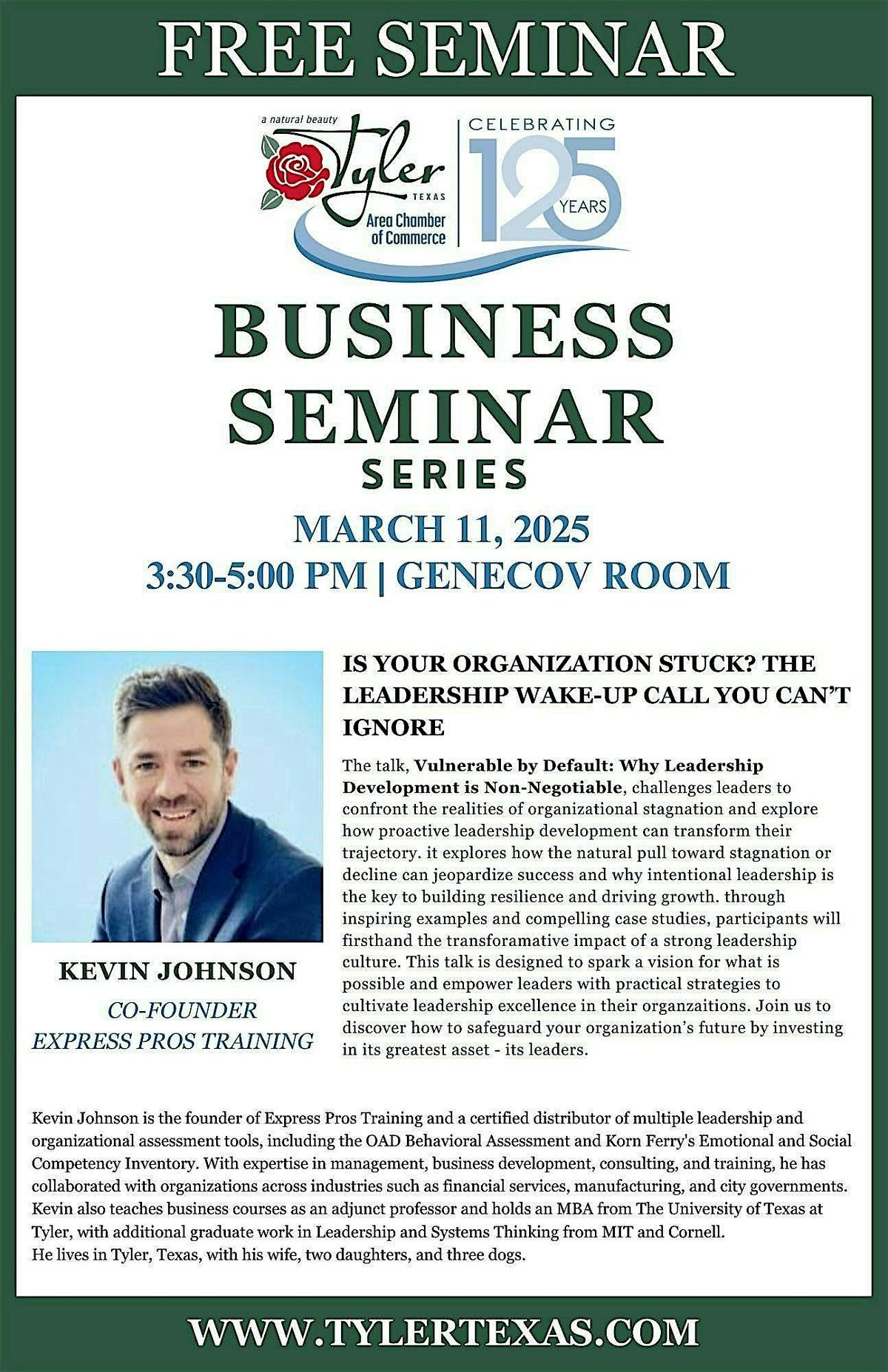 2025 BUSINESS LEADERS SERIES-FREE SEMINAR at Tyler Area Chamber of ...
