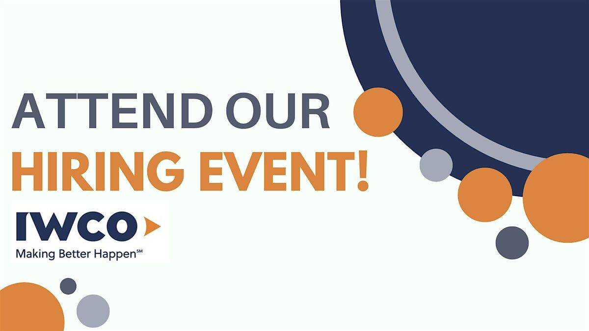 IWCO Hiring Events in October | IWCO Direct - CH2, Chanhassen, MN ...