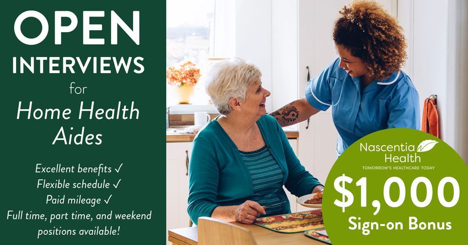 Open Interviews for Home Health Aides at Nascentia Health, Syracuse on ...