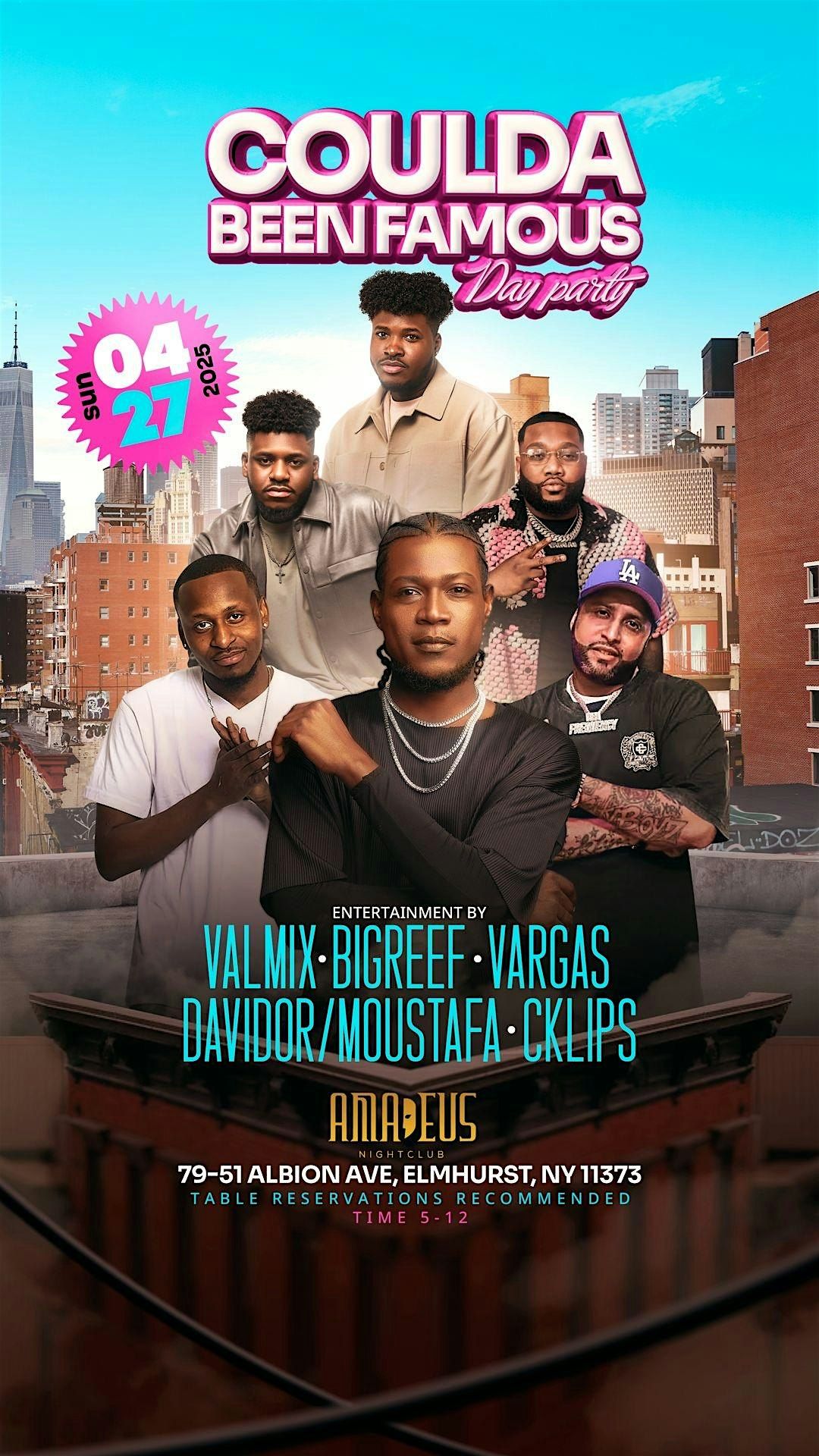 Saturday April 27th 2025: Coulda Been Famous Day Party @ Amadeus ...