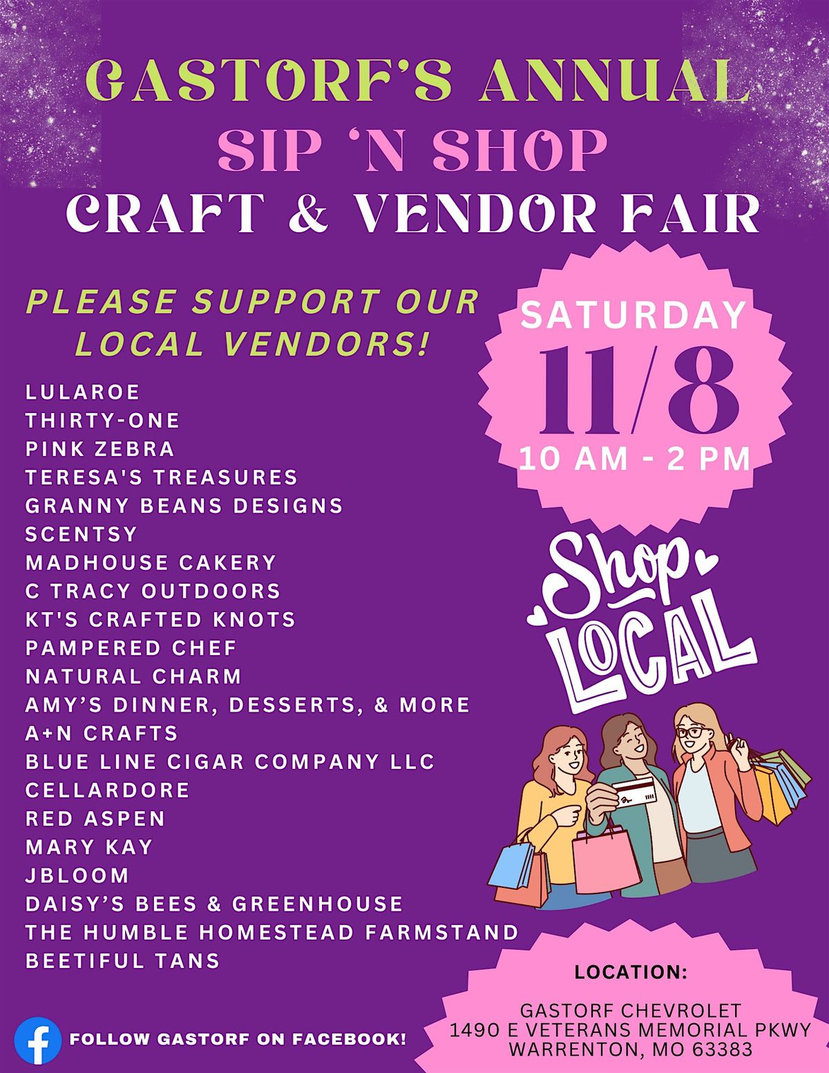 Gastorfs Annual Sip n Shop Craft and Vendor Fair at Gastorf Chevrolet ...