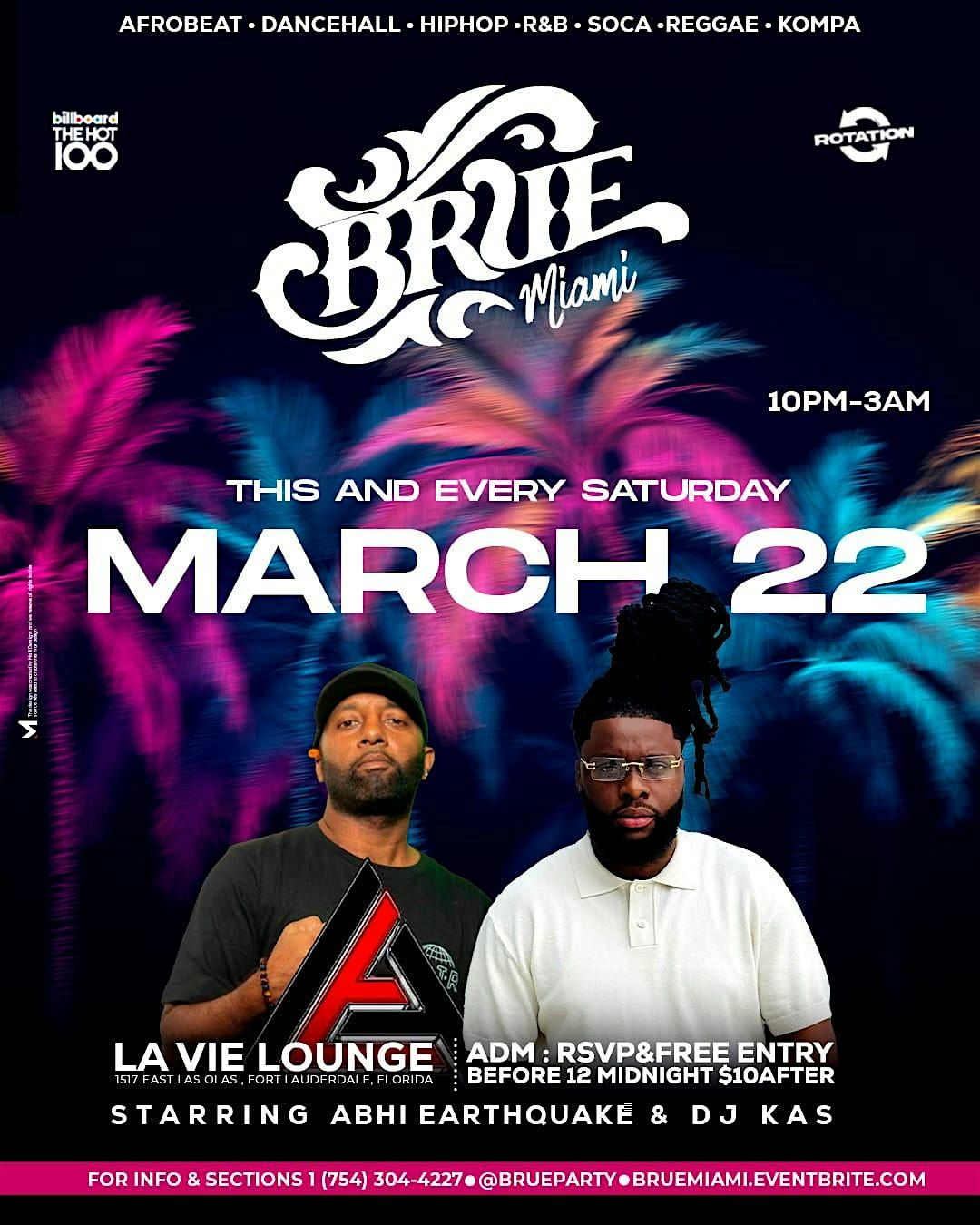 BRUE MIAMI at LA VIE LOUNGE, Fort Lauderdale on 22nd March, 2025