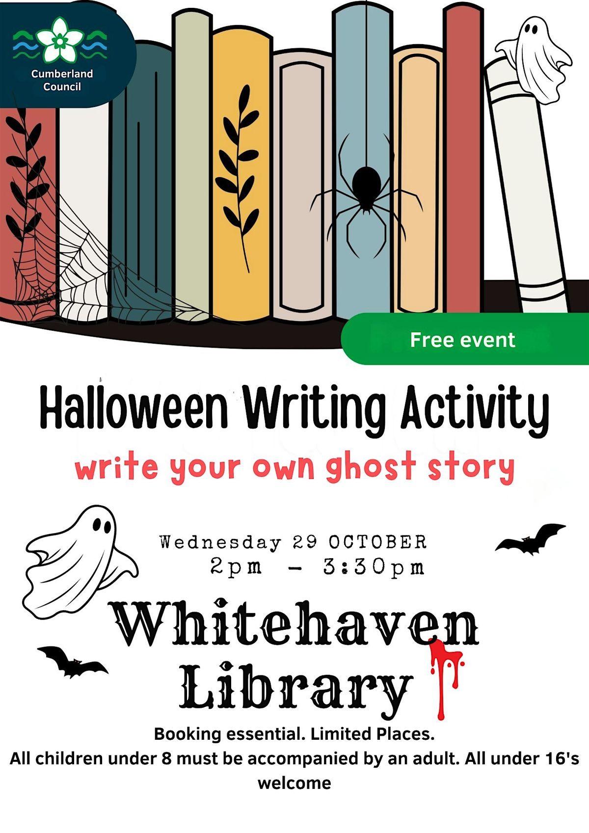 Halloween Writing Activity at Whitehaven Library on 29th October, 2025