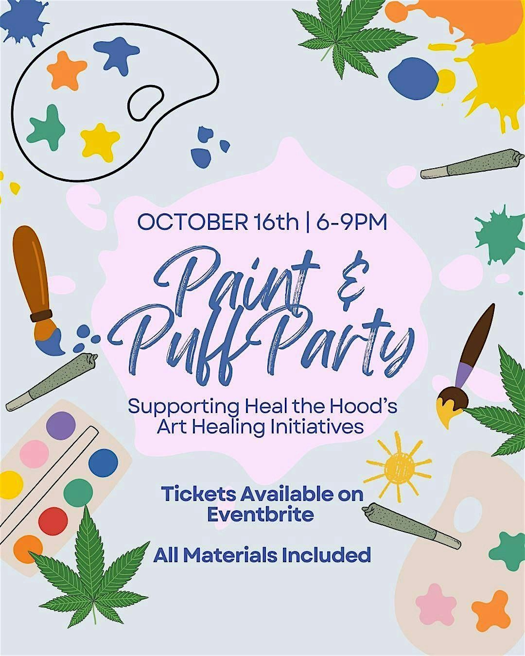 Puff and Paint Party at Heal the Hood, Jamaica Plain on 9th October, 2025