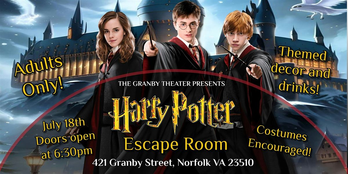 HARRY POTTER ADULTS ONLY ESCAPE ROOM DINNER CHALLENGE | Granby Theater ...