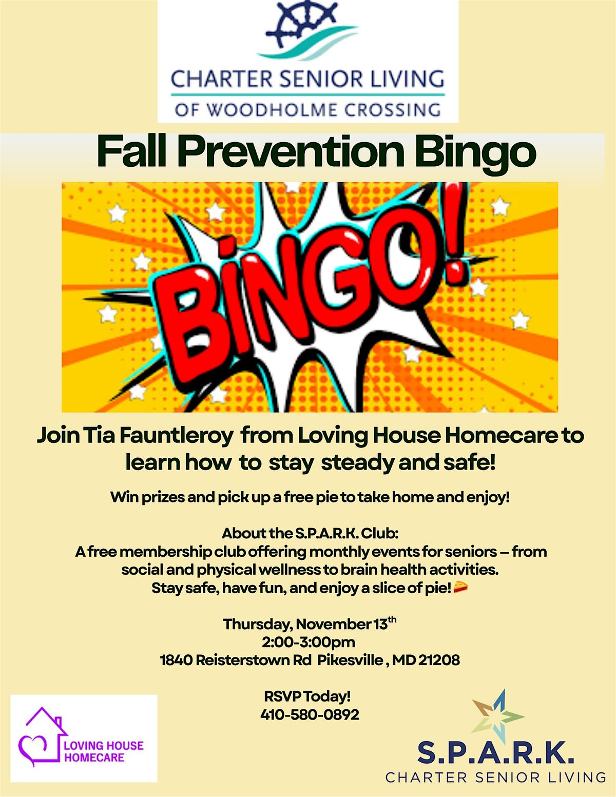 Fall Prevention Bingo with Tia Fauntleroy & Loving House Homecare at ...