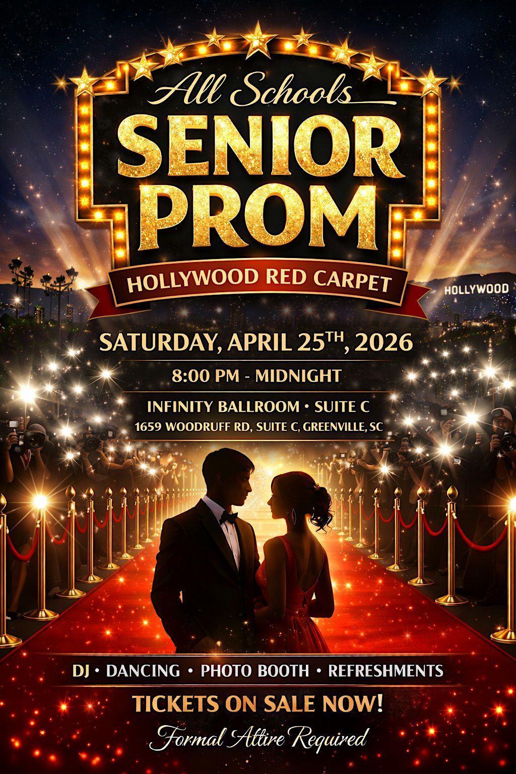 2026 All Schools Senior Prom at Infinity Ballroom, Greenville on 25th ...