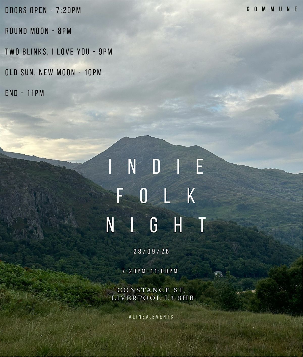 Indie Folk Night - feat. two blinks, i love you at Commune, Liverpool ...