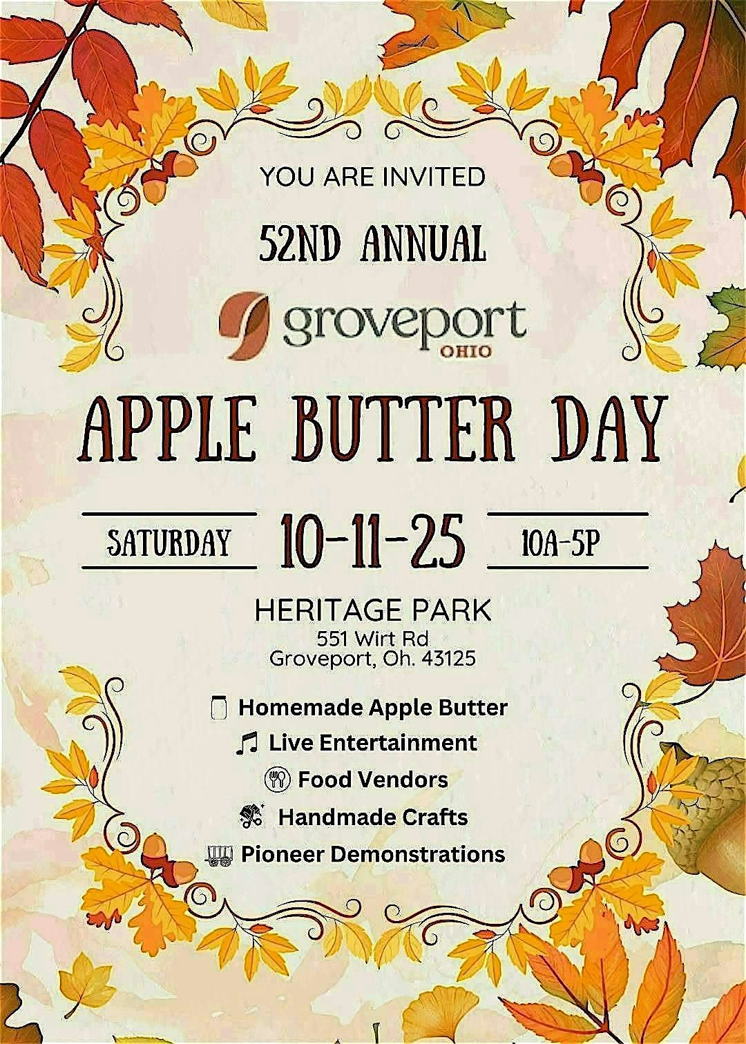 Groveports 52nd Annual Apple Butter Day at Heritage Park, Groveport on ...