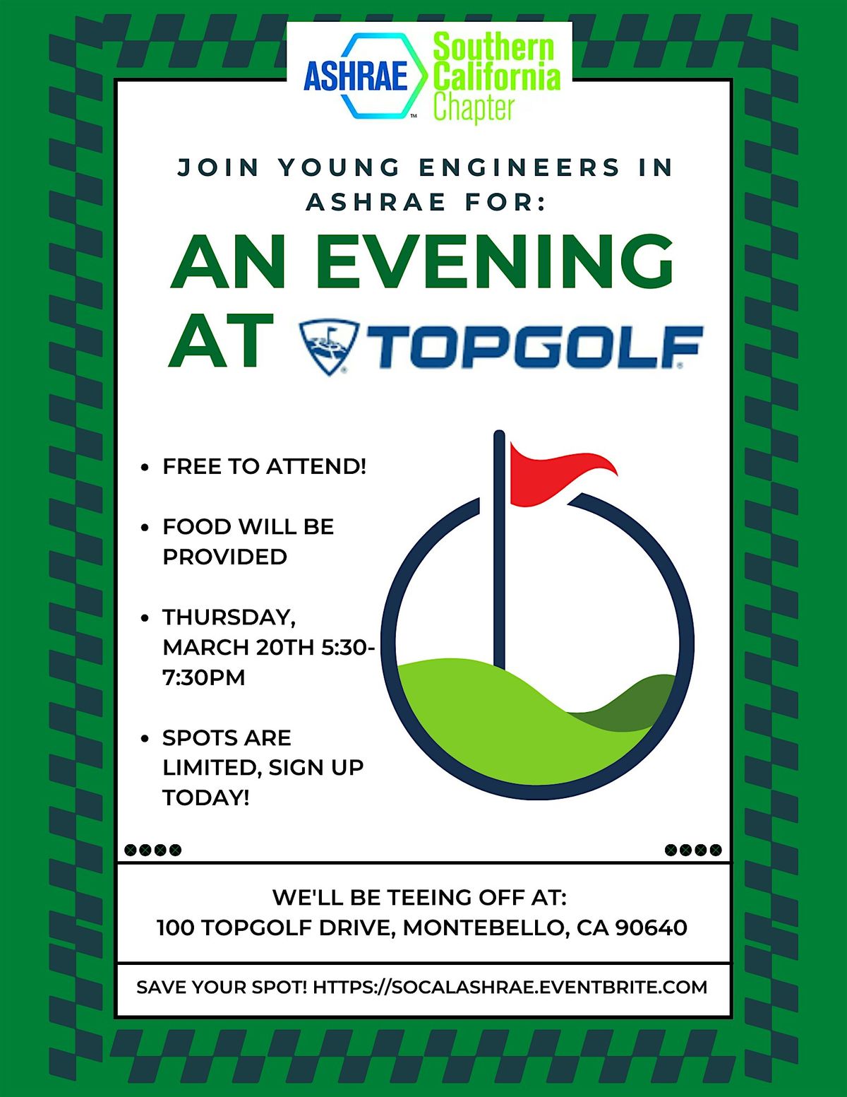 SoCal ASHRAE YEA/DEI TopGolf Event at Topgolf Montebello on 20th March ...