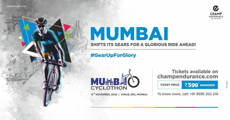 Mumbai Cyclothon 2022 Tickets at Bandra Kurla Complex, Mumbai on 13th ...