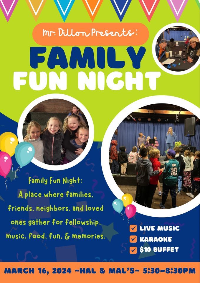 Mr. Dillon Presents: Family Fun Night at Hal and Mal's-Jackson, MS on ...