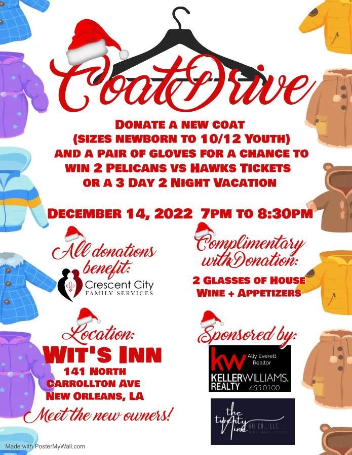 Holiday Coat Drive and Meet the New Owner Event | Wit's Inn, New ...