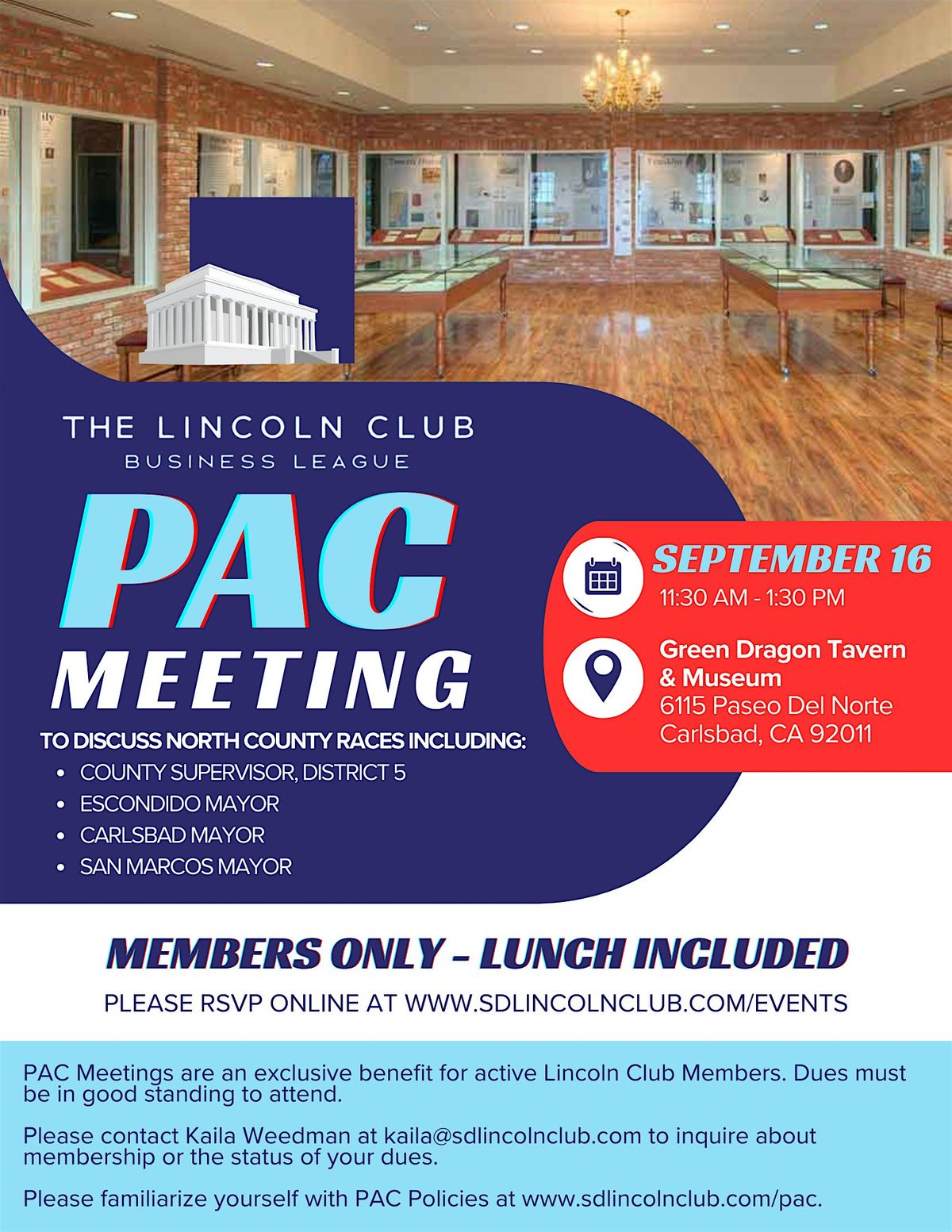 Lincoln Club Business League 2025 North County PAC Meeting at Green ...