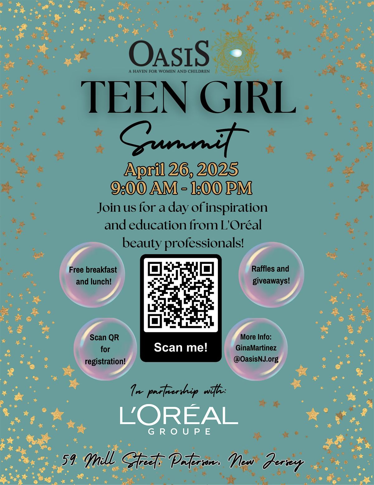 Oasis - Teen Girl Summit 2025 | 59 Mill St, Paterson, NJ | April 26, 2025