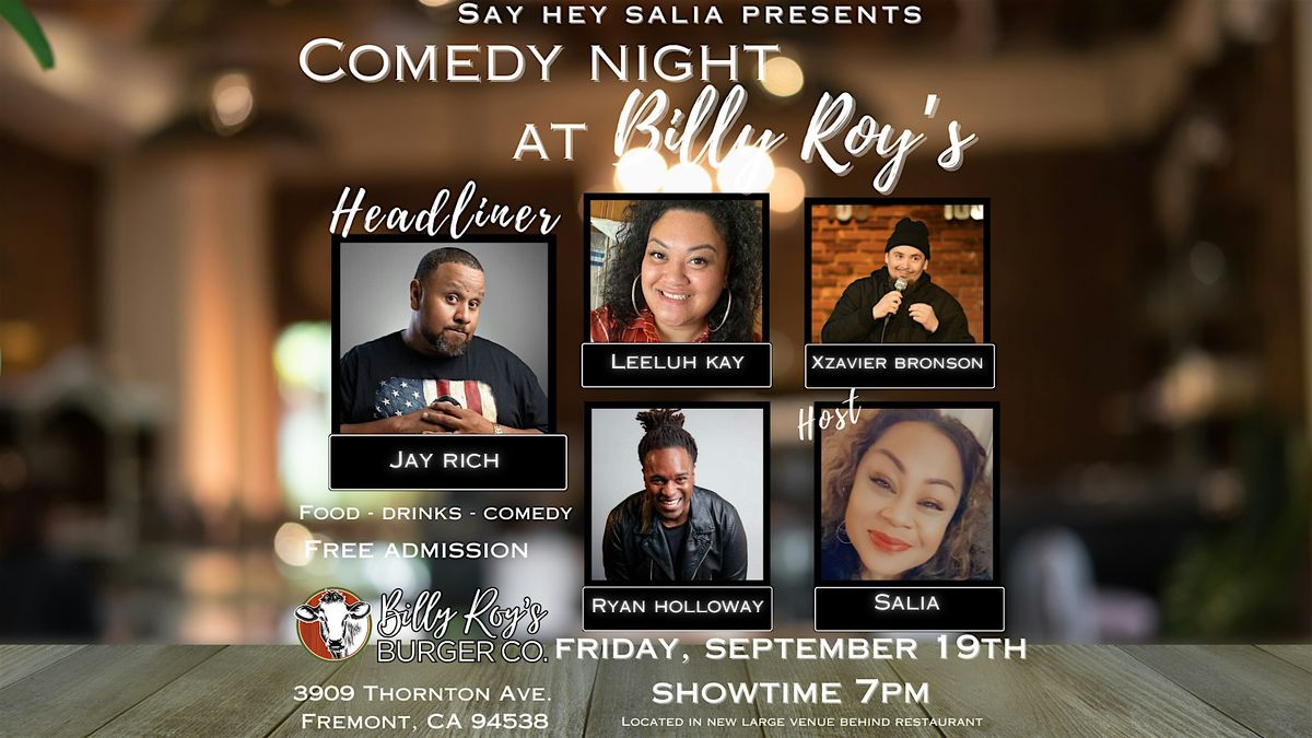 Comedy at Billy Roy’s at Billy Roy’s Burger Co, Fremont on 19th ...