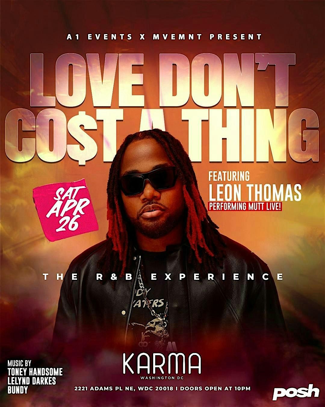 LOVE DONT COST A THING featuring Leon Thomas at Karma DC Live Music ...