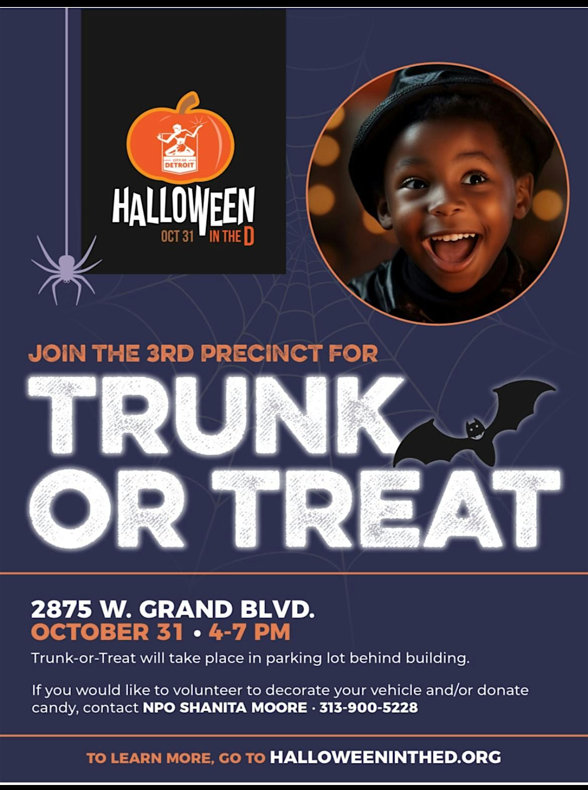 VOLUNTEERS NEEDED FOR “ TRUNK OR TREAT” at 2875 W Grand Blvd, Detroit ...