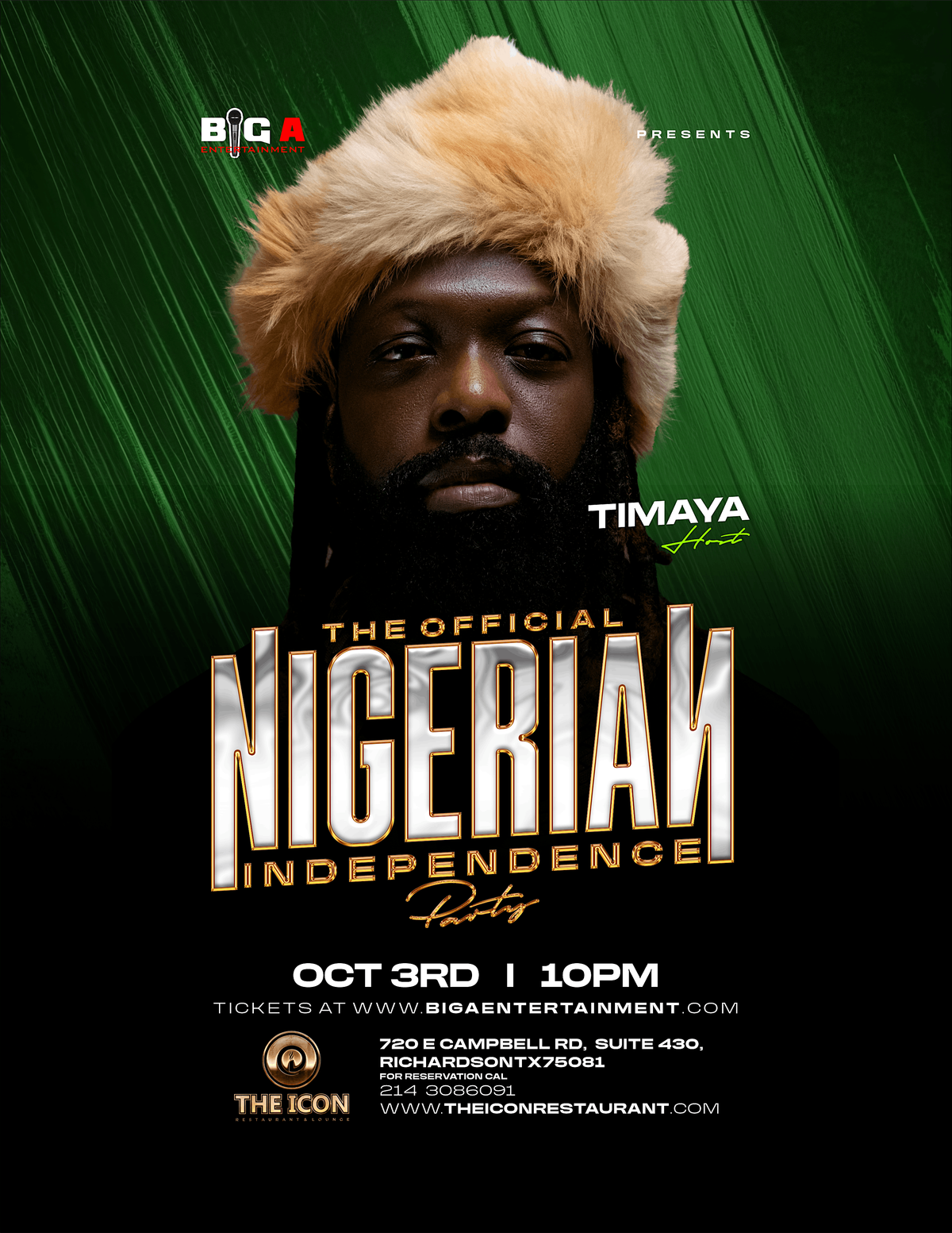 Timaya live in Dallas on October 3rd at The Icon | The Icon Restaurant ...