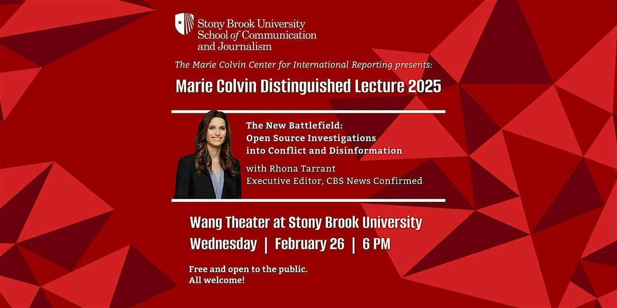 Marie Colvin Distinguished Lecture 2025 @ Stony Brook University ...