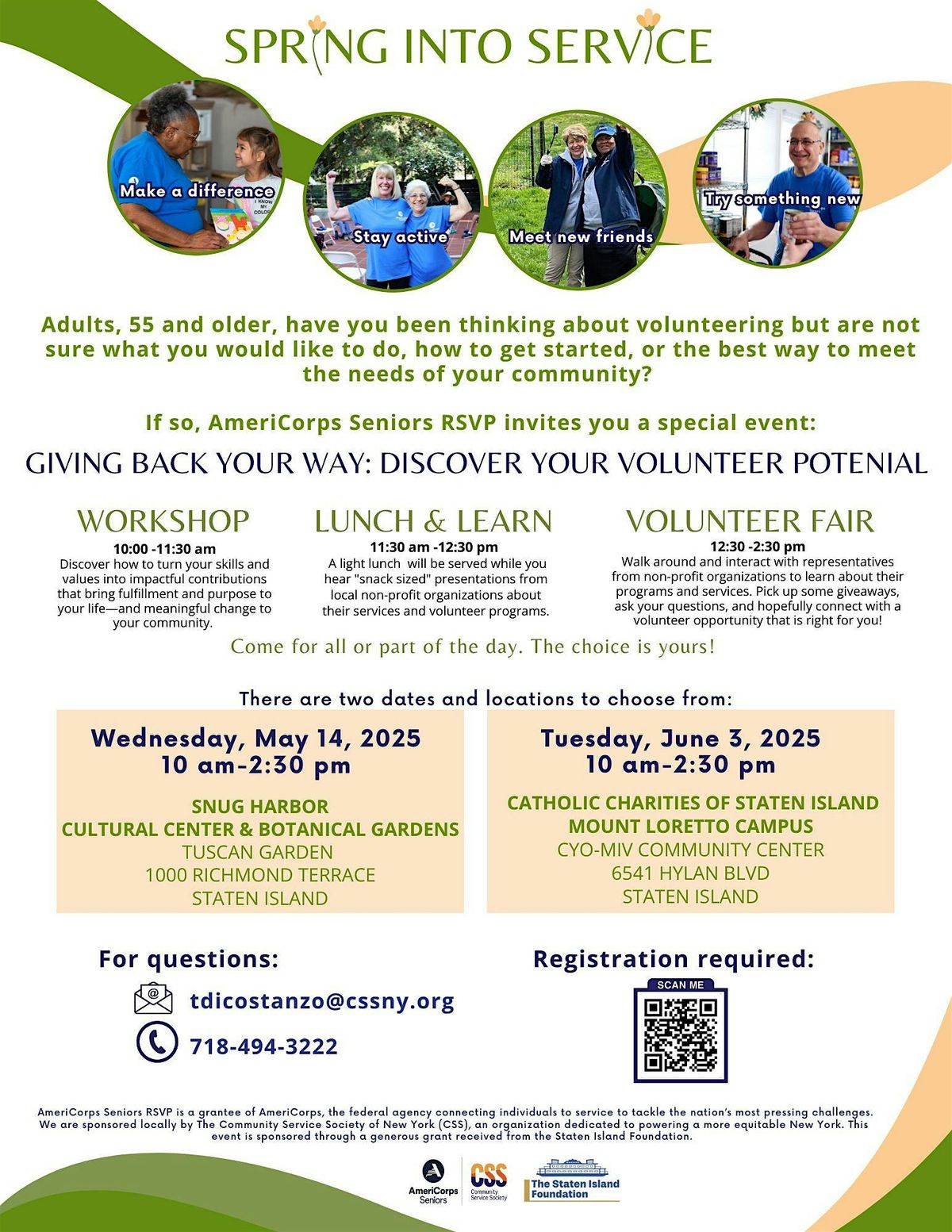 AmeriCorps Seniors Spring Into Service Volunteer Events | Snug Harbor ...