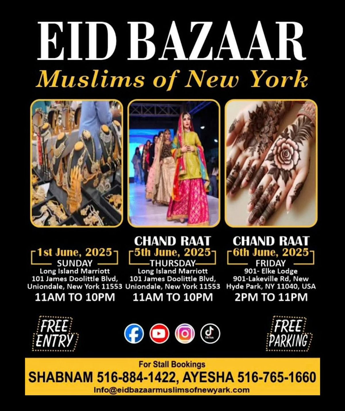 Eid Bazaar & Chand Raat Festival 2025 – Muslims of New York at LONG ISLAND MARRIOTT, New Hyde ...