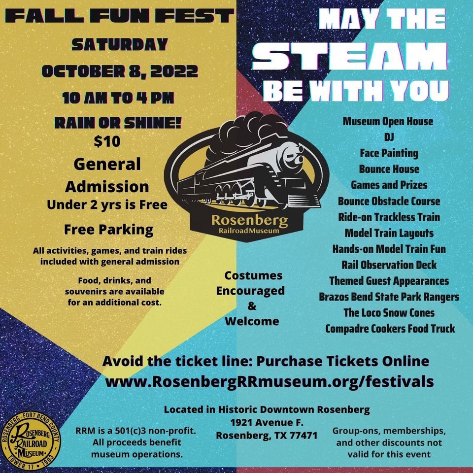 Fall Fun Fest 2022 at Rosenberg Railroad Museum on 8th October, 2022