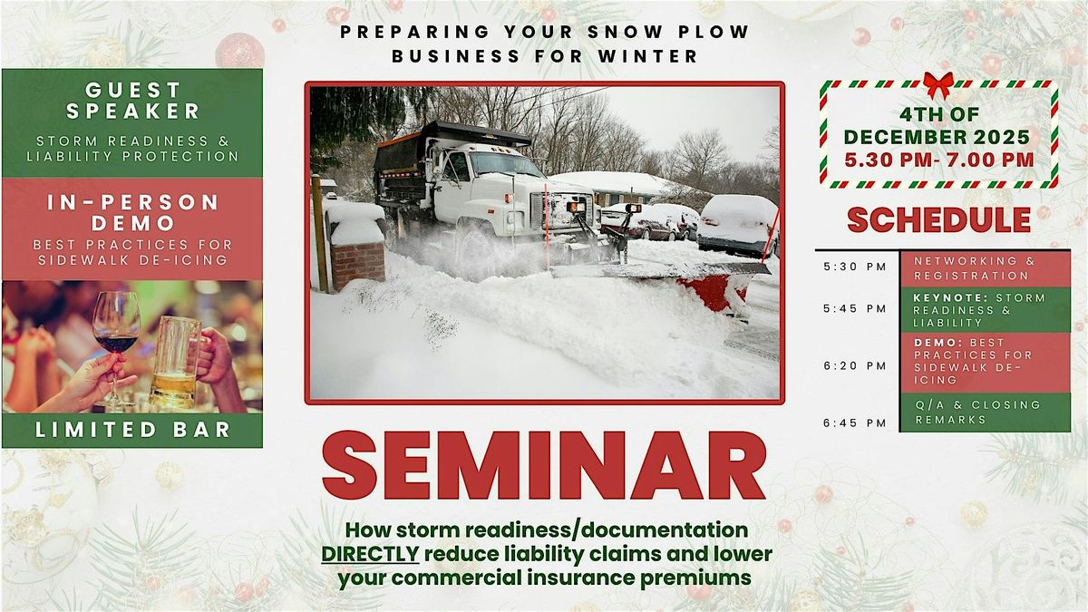 Snow Plow Seminar: How to Keep Your Insurance Premiums Low During ...
