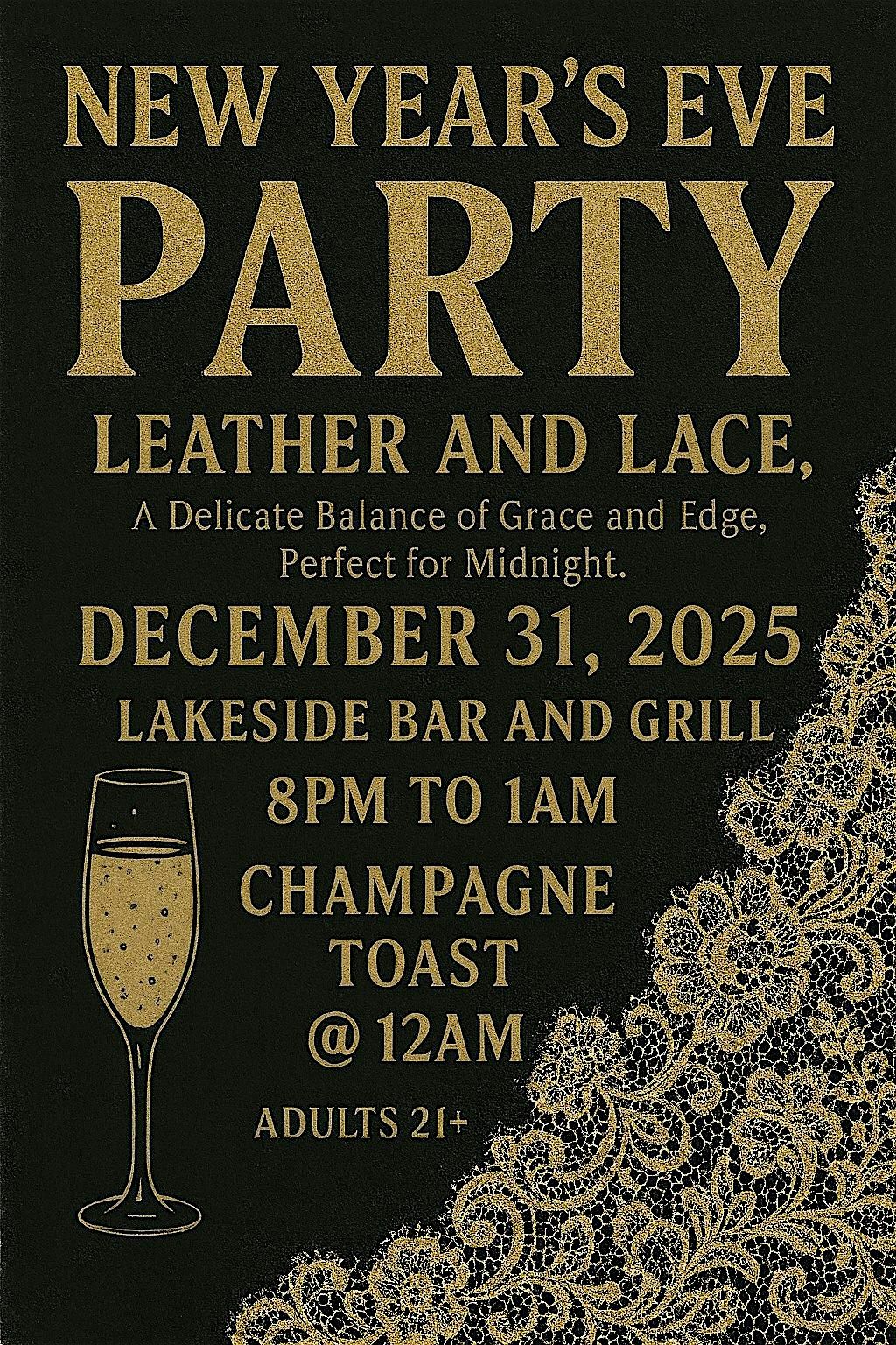 NYE Party @ Lakeside Bar and Grill operated by River Forge Brewery at ...