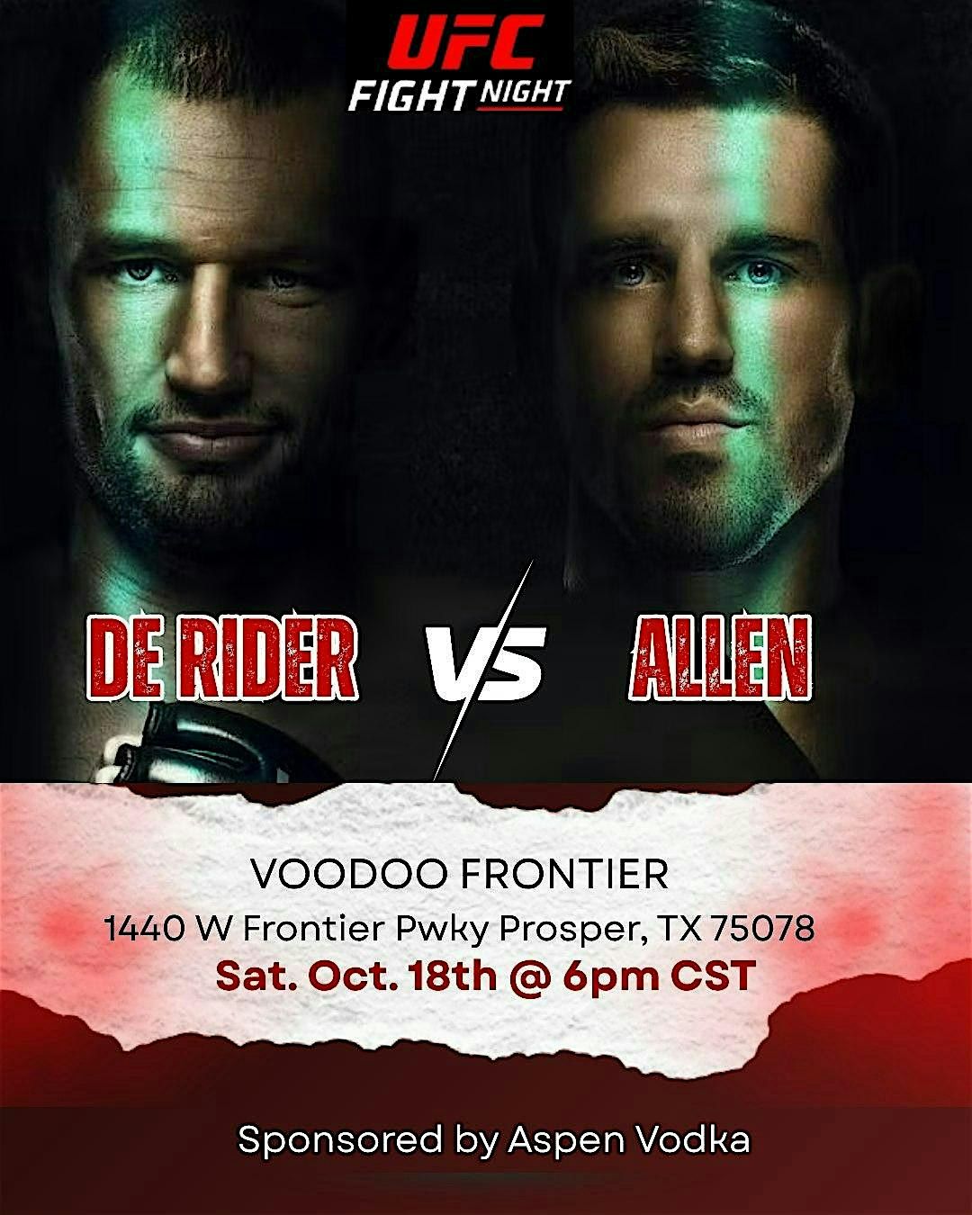 UFC Fight Night! De Rider vs. Allen! at Voodoo Brewing Co. - Frontier ...