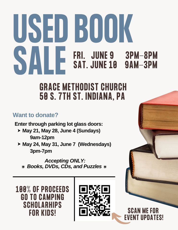 Used Book Sale | Grace Church, Indiana, PA | June 9, 2023