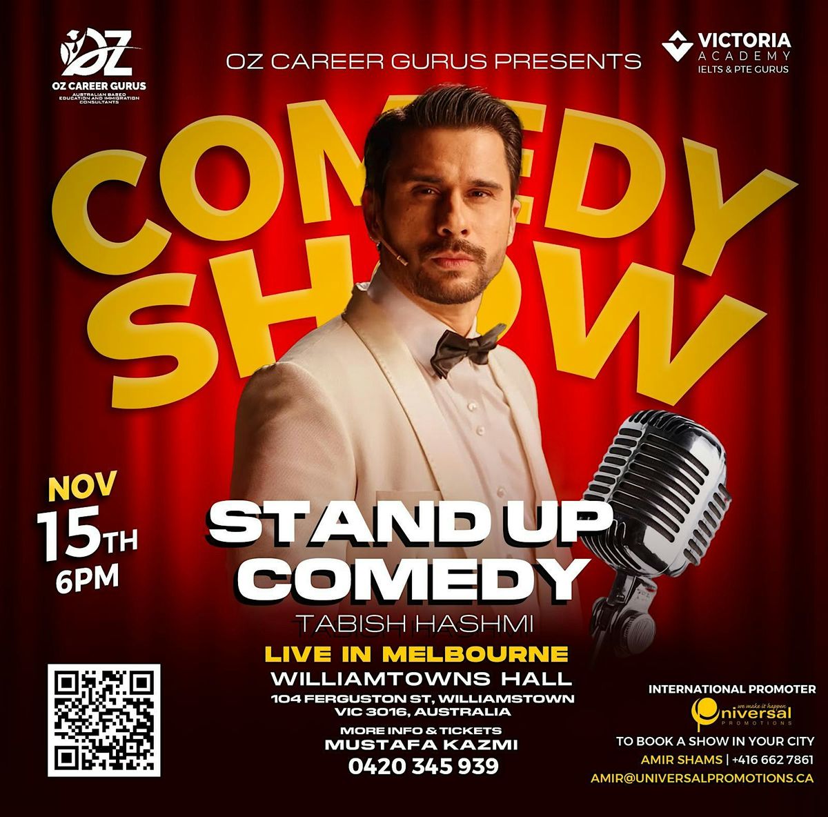 Comedy Night with Tabish Hashmi at Williamstown on 15th November, 2025