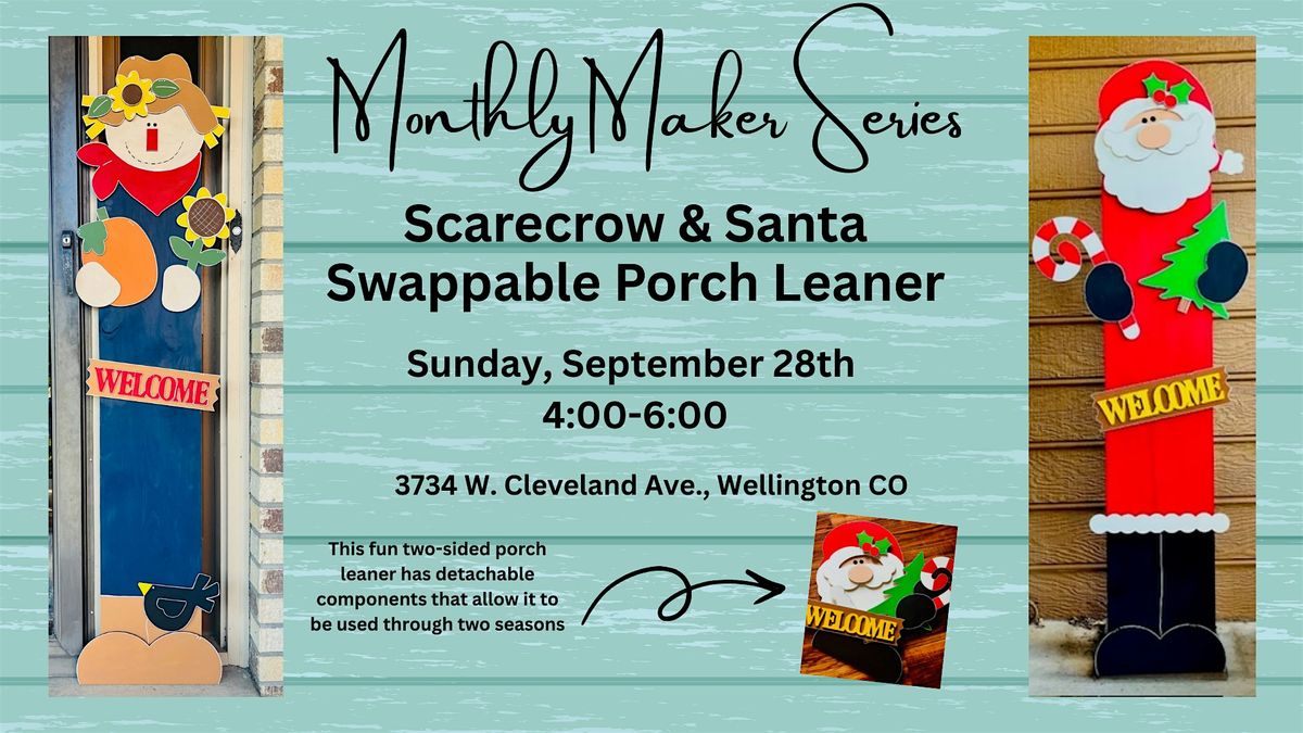 Scarecrow & Santa Two Sided/Two Seasons Porch Leaner at 3734 Cleveland ...