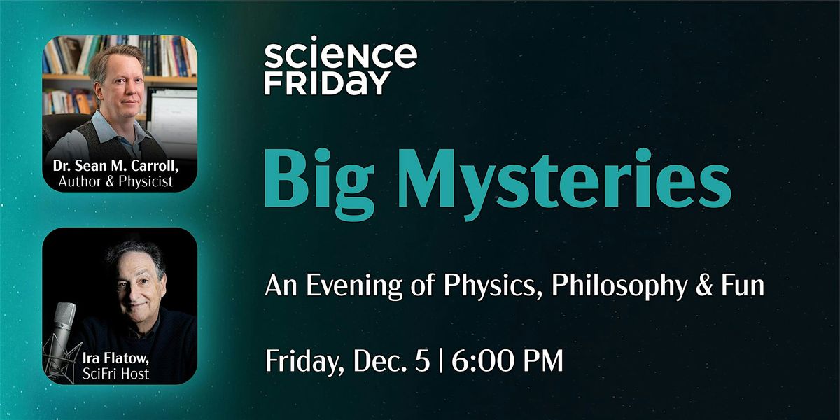 An Evening Of Physics and Philosophy With Dr. Sean M. Carroll at The ...