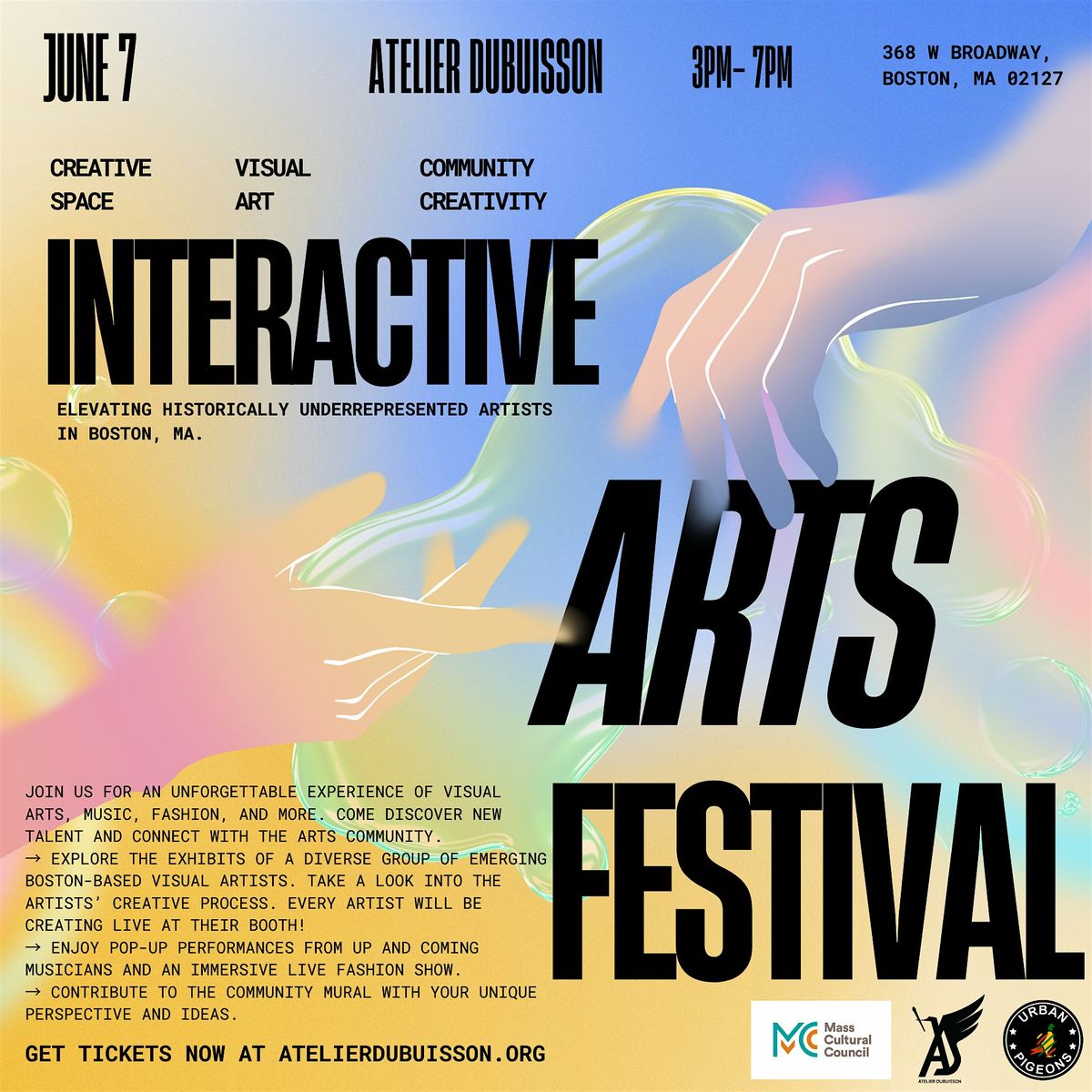 Interactive Arts Festival at 368 W Broadway, Boston on 7th June, 2025