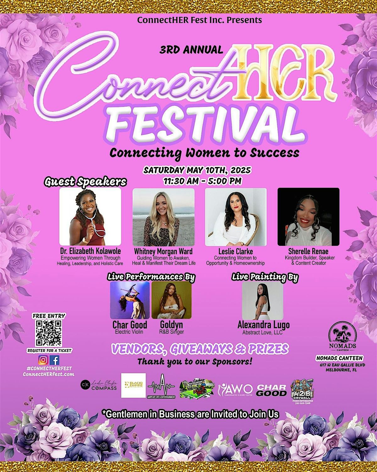 ConnectHER FESTIVAL 2025 | Nomads Canteen FL, Melbourne, FL | May 10, 2025
