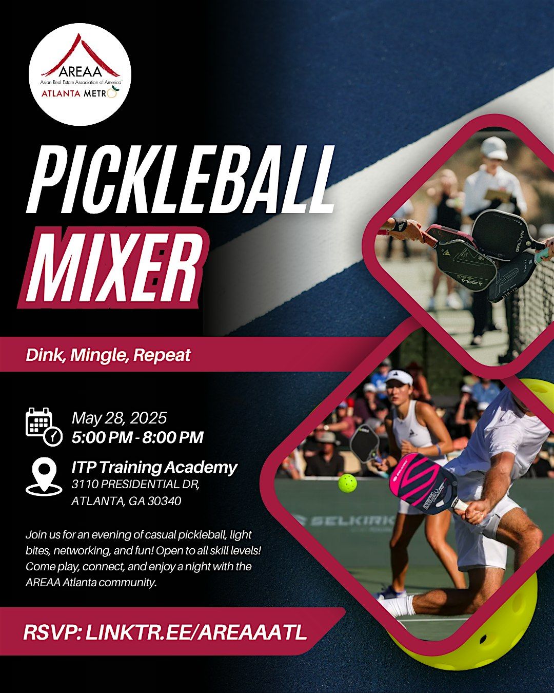 AREAA Pickleball Mixer | ITP Training Academy, Atlanta, GA | May 28, 2025