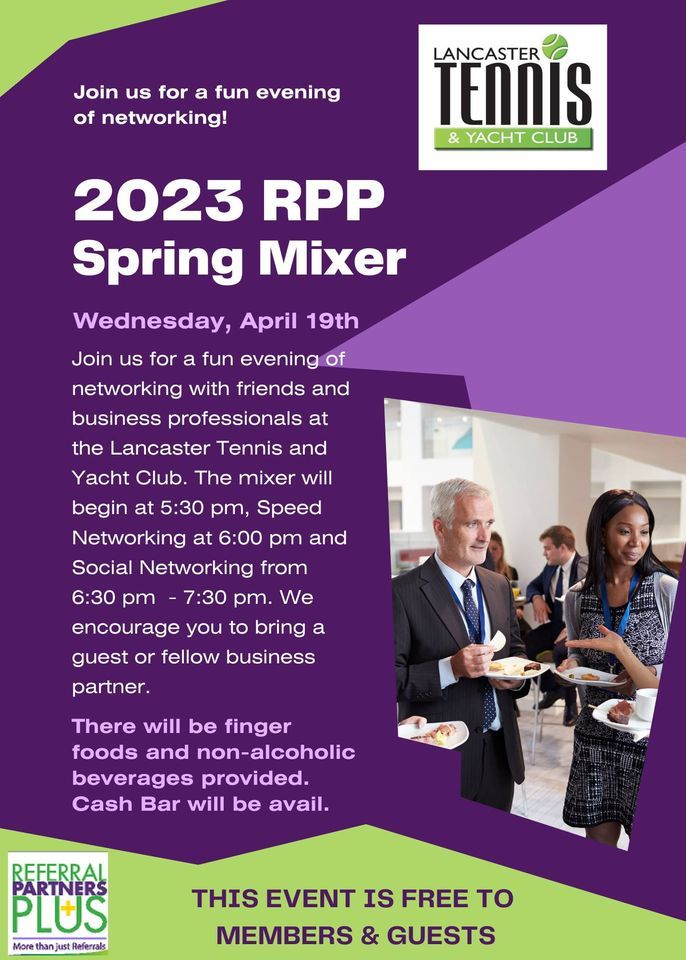 2023 Referral Partners Plus Spring Mixer at Lancaster Tennis & Yacht ...