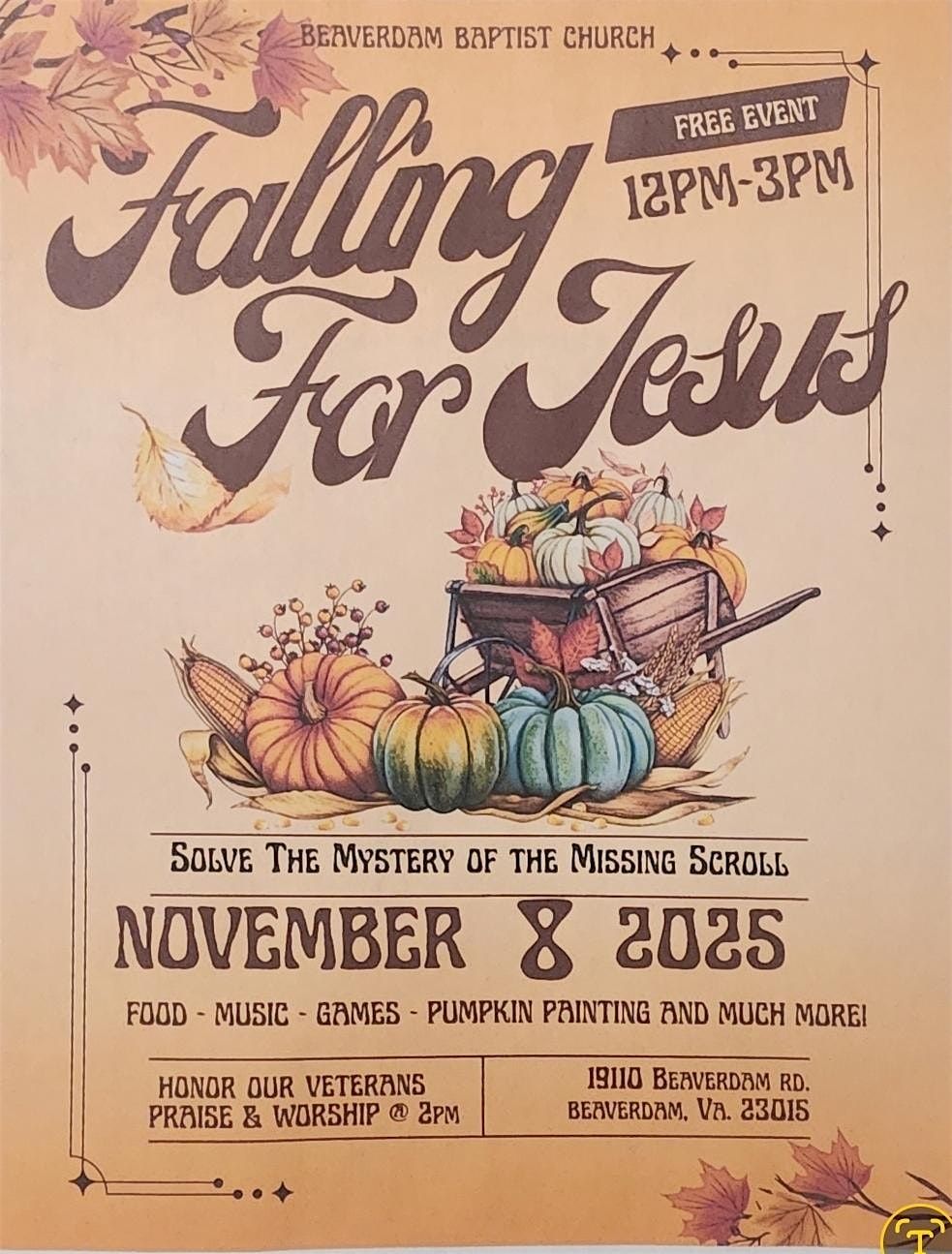 FALLING FOR JESUS at Beaverdam Baptist Church on 8th November, 2025