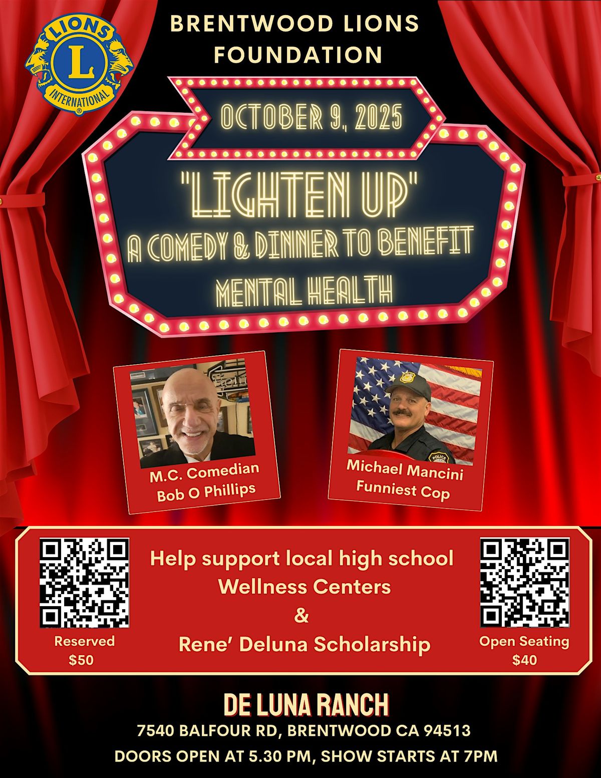 "Lighten Up" a Dinner & Comedy to benefit mental health by Brentwood ...