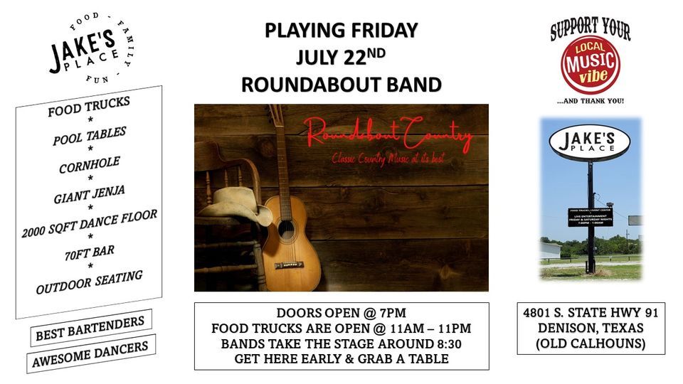ROUNDABOUT BAND | Jakes Place, Denison, TX | July 22, 2022