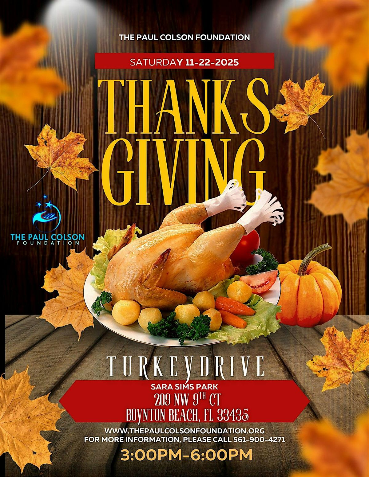 TURKEY DRIVE at Sara Sims Park, Boynton Beach on 22nd November, 2025
