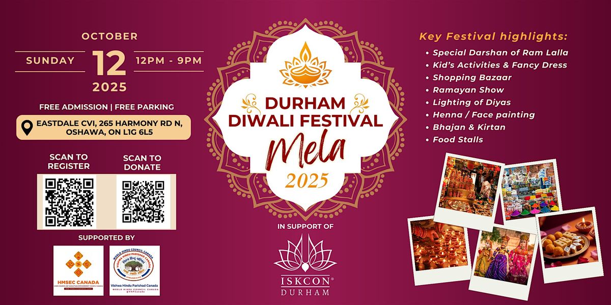 ISKCON Durham Diwali Festival Celebration and Diwali Bazaar 2025 at ...
