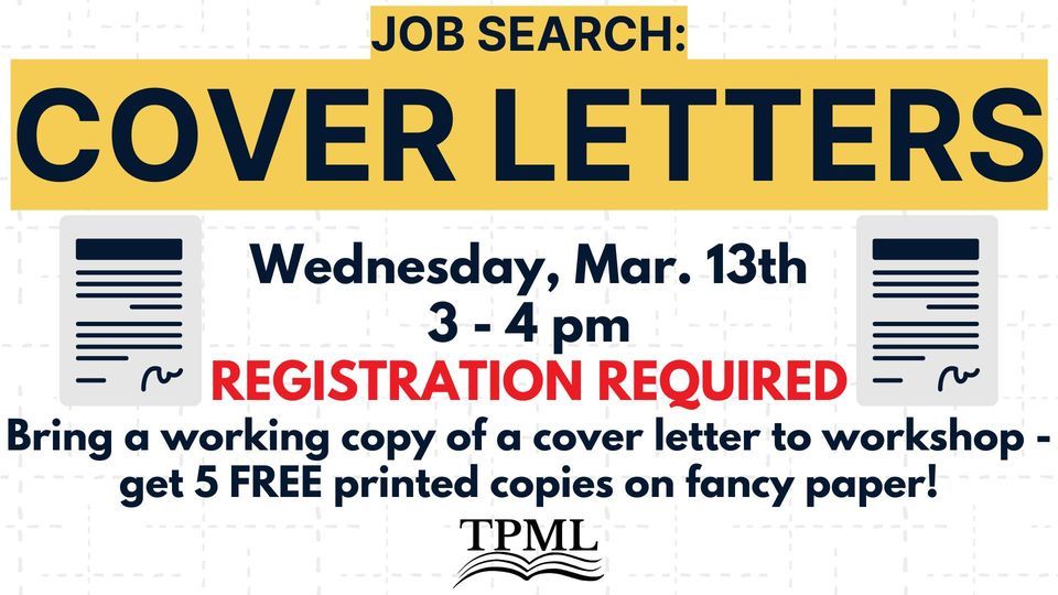 Job Search: Cover Letters at Tye Preston Memorial Library, Canyon Lake ...