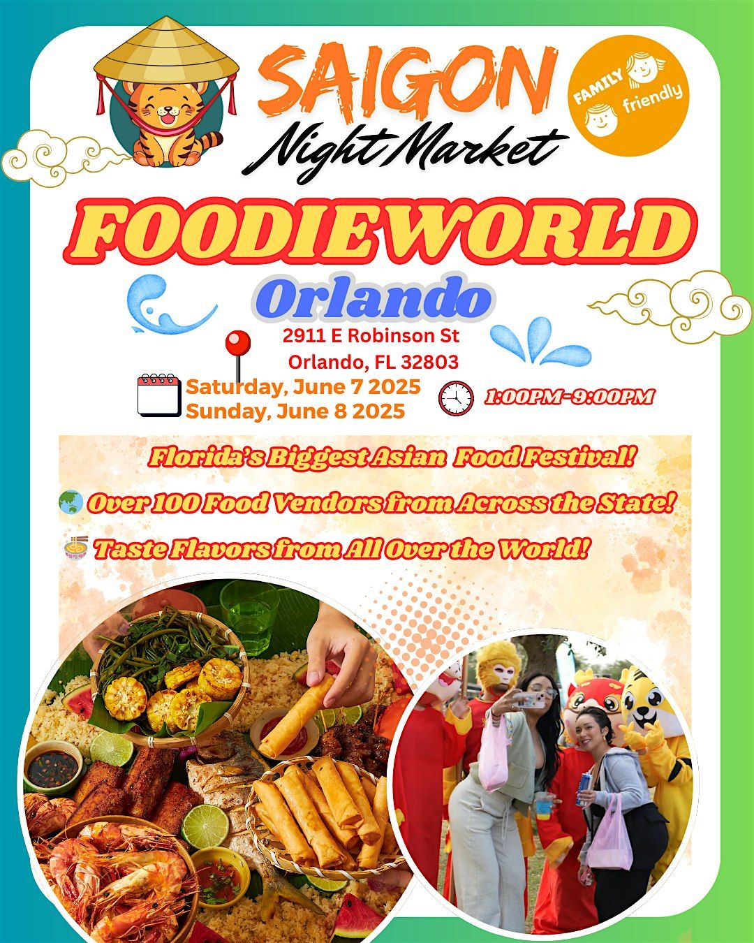Orlando Saigon Night Market Foodie World Asia Family Fun at Festival Park, Orlando on 7th June, 2025