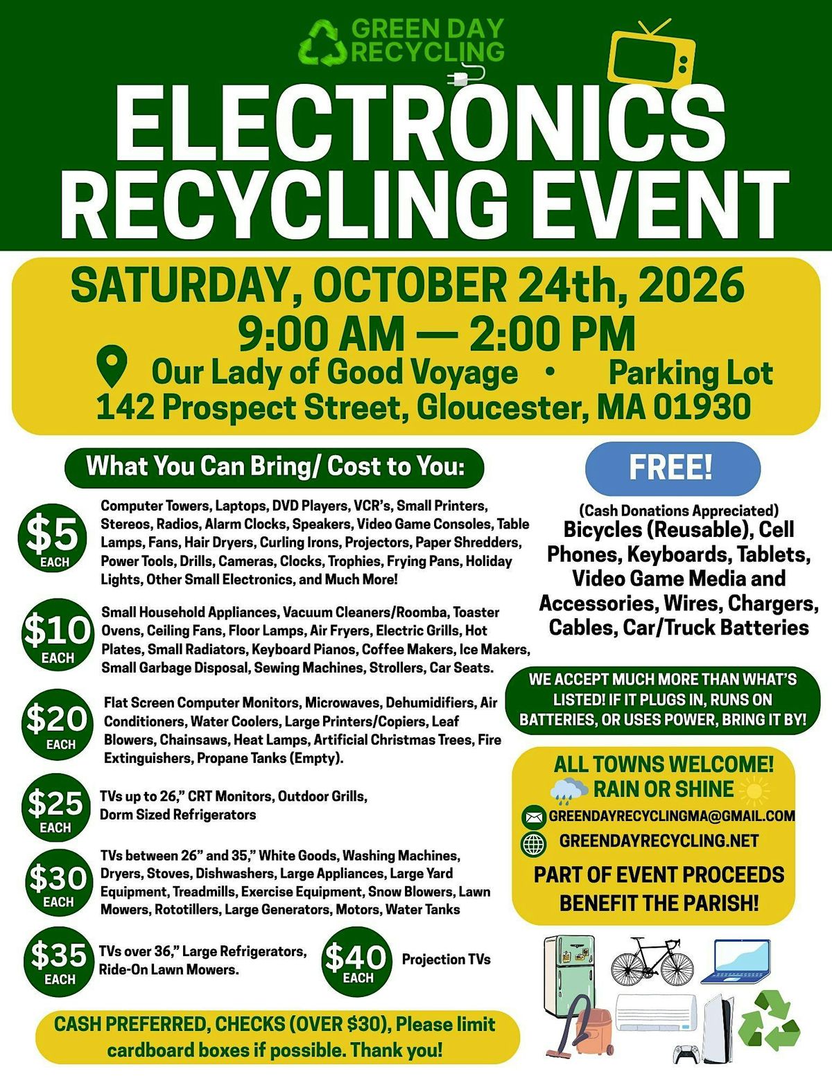 Gloucester Electronics Recycling Event ♻️ at Our Lady of Good Voyage ...