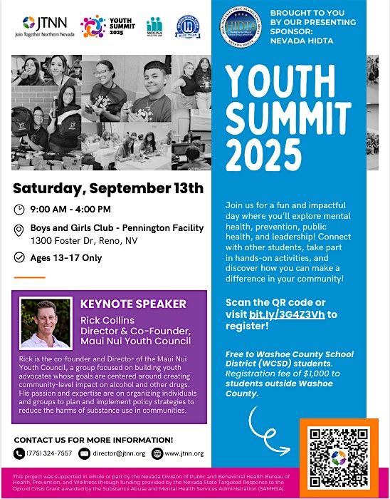 JTNN 2nd annual Youth Summit 2025 at 1300 Foster Dr, Reno on 13th ...