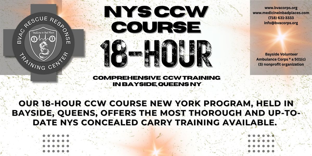 18 Hour NYS Concealed Carry Firearm Safety - CCW Class - Queens, NY at ...