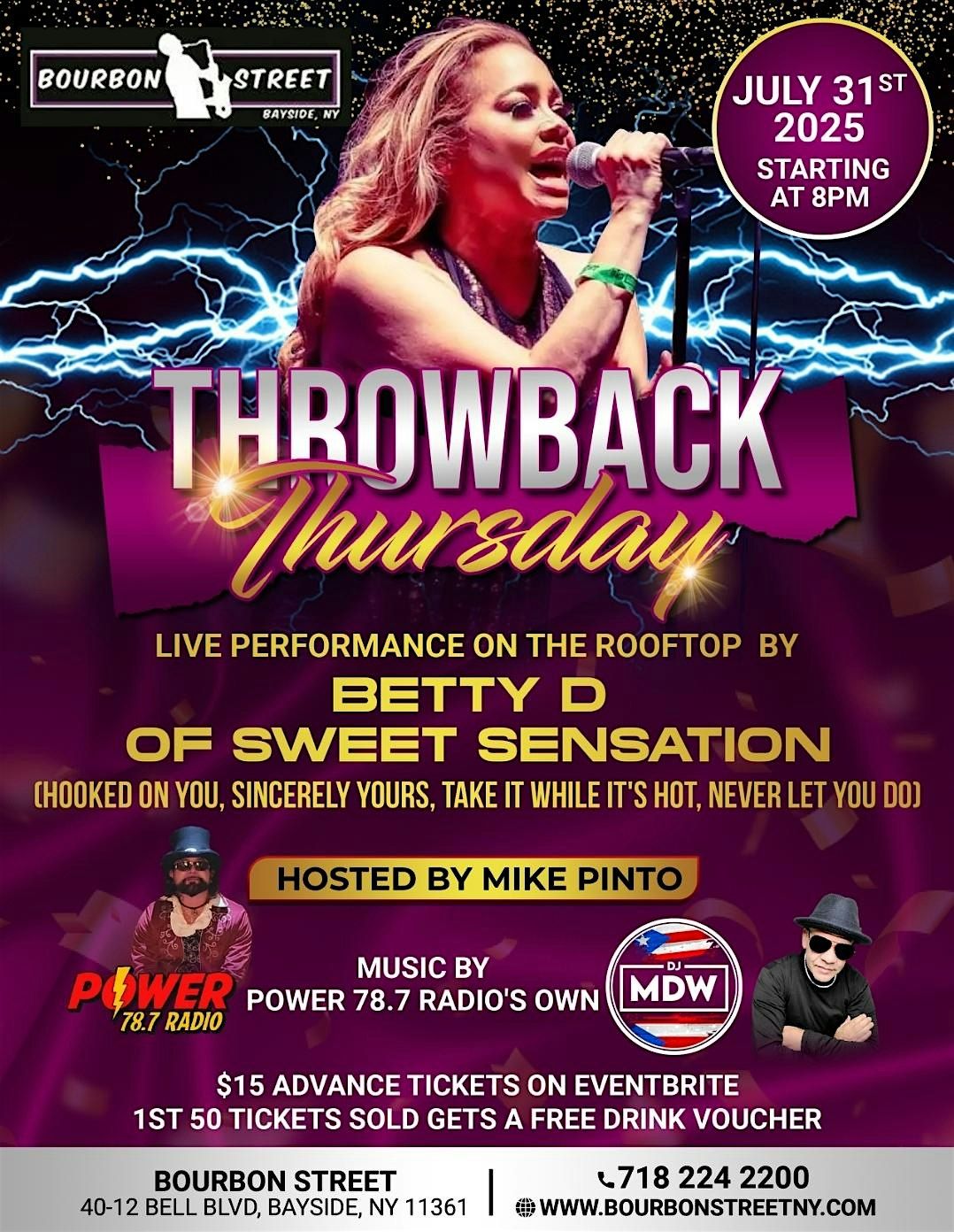 THROWBACK THURSDAY ROOFTOP - LIVE SHOW BETTY D of Sweet Sensation at ...